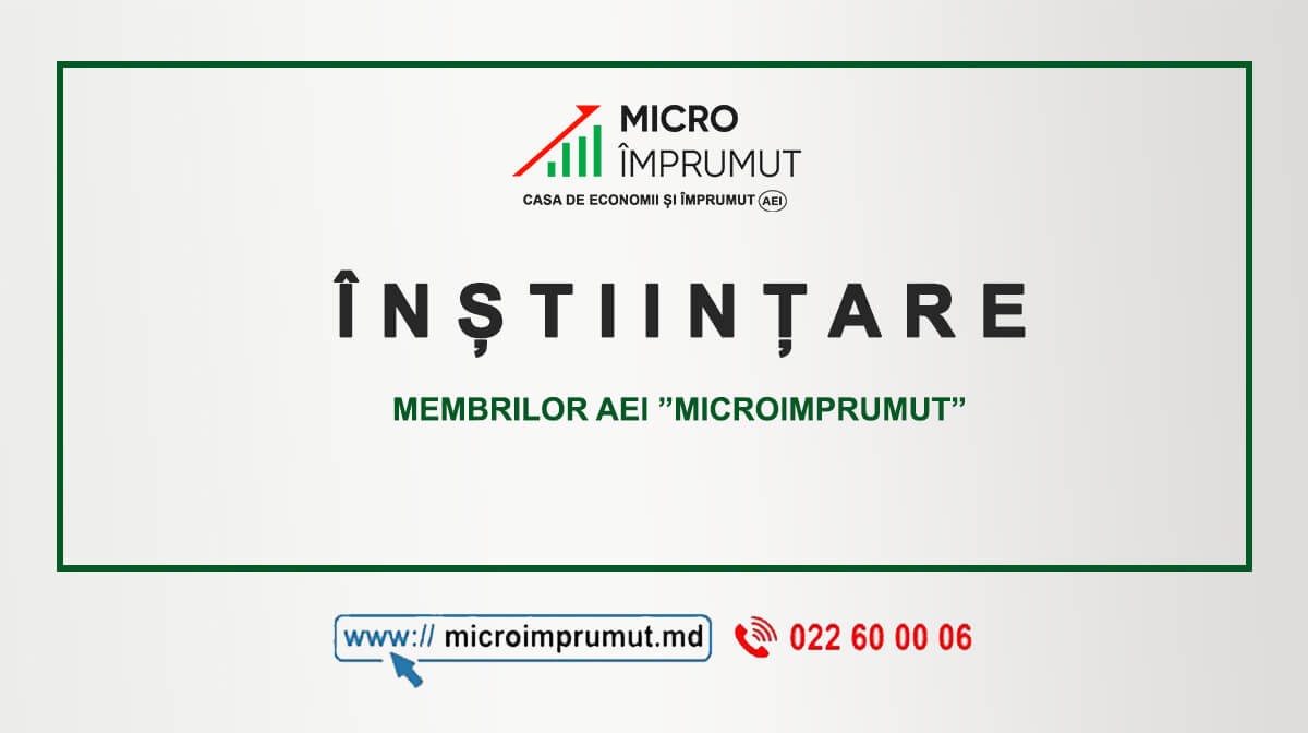 Î N Ş T I I N Ţ A R E privind convocarea adunării extraordinare generale.